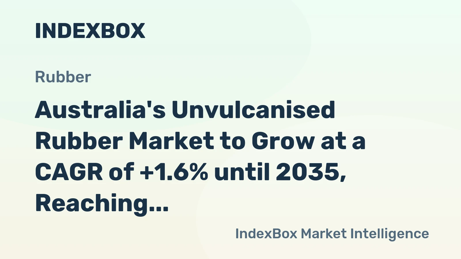 Australia's Unvulcanised Rubber Market to Grow at a CAGR of +1.6% until 2035, Reaching 19K tons