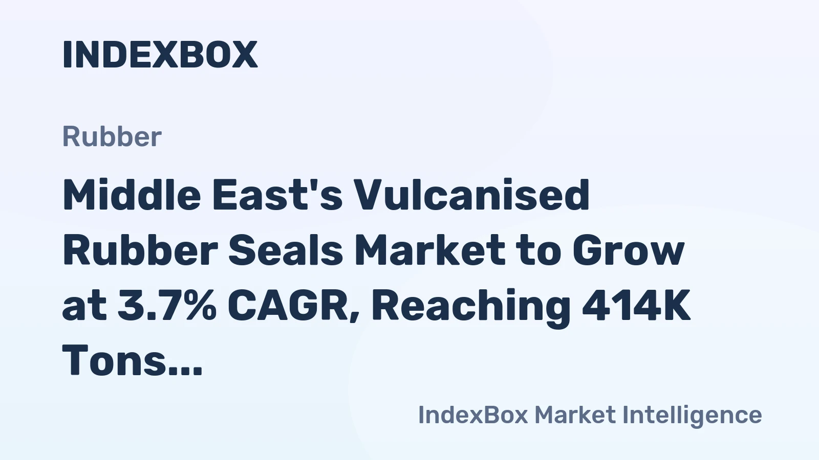 Middle East's Vulcanised Rubber Seals Market to Grow at 3.7% CAGR, Reaching 414K Tons by 2035