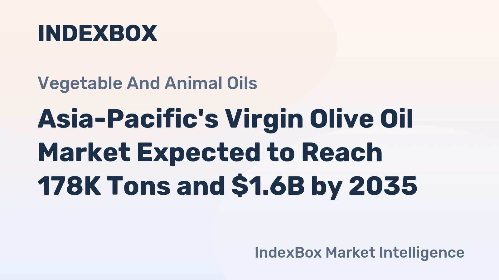 Asia-Pacific's Virgin Olive Oil Market Expected to Reach 178K Tons and $1.6B by 2035