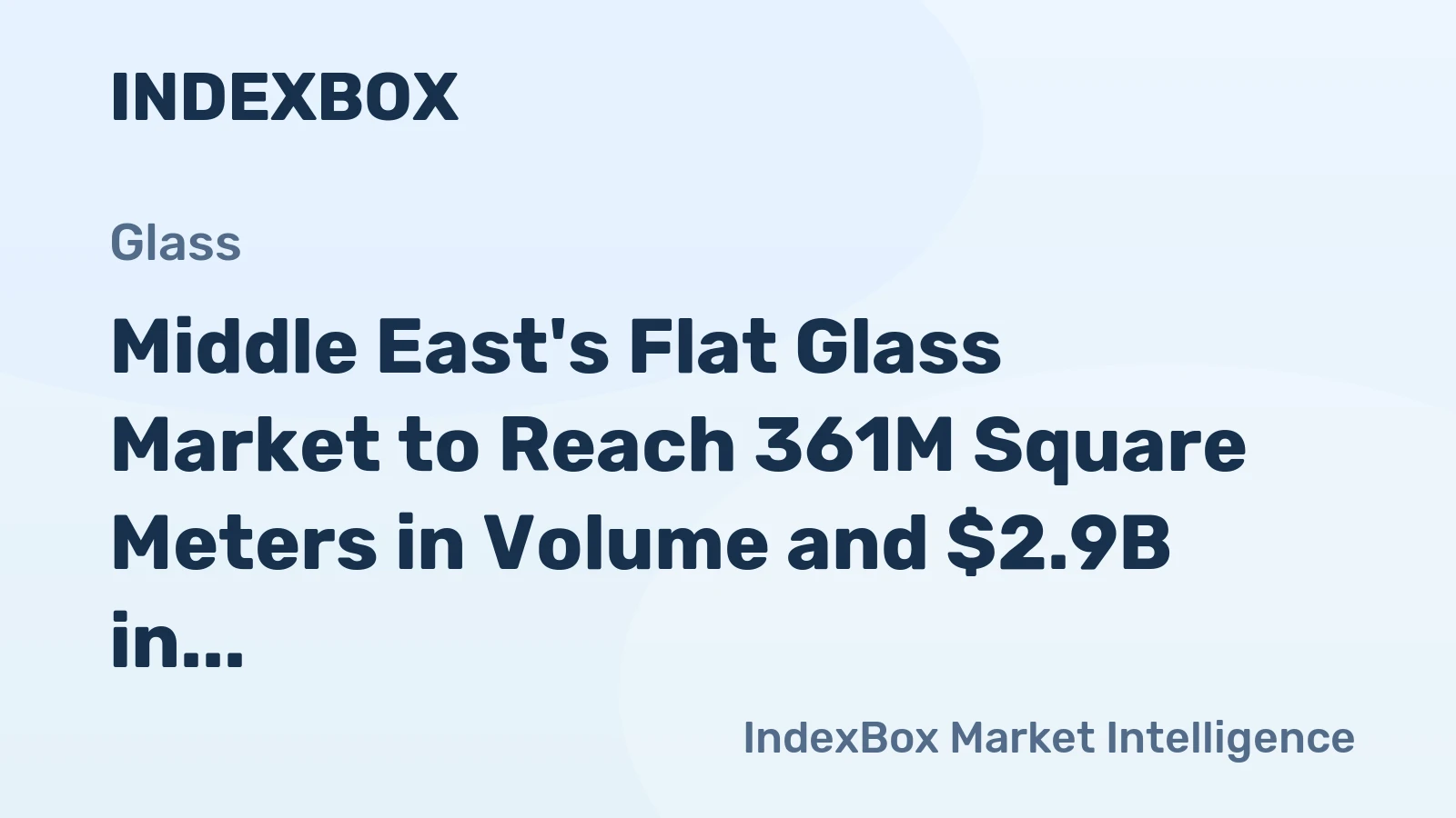 Middle East's Flat Glass Market to Reach 361M Square Meters in Volume and $2.9B in Value by 2035