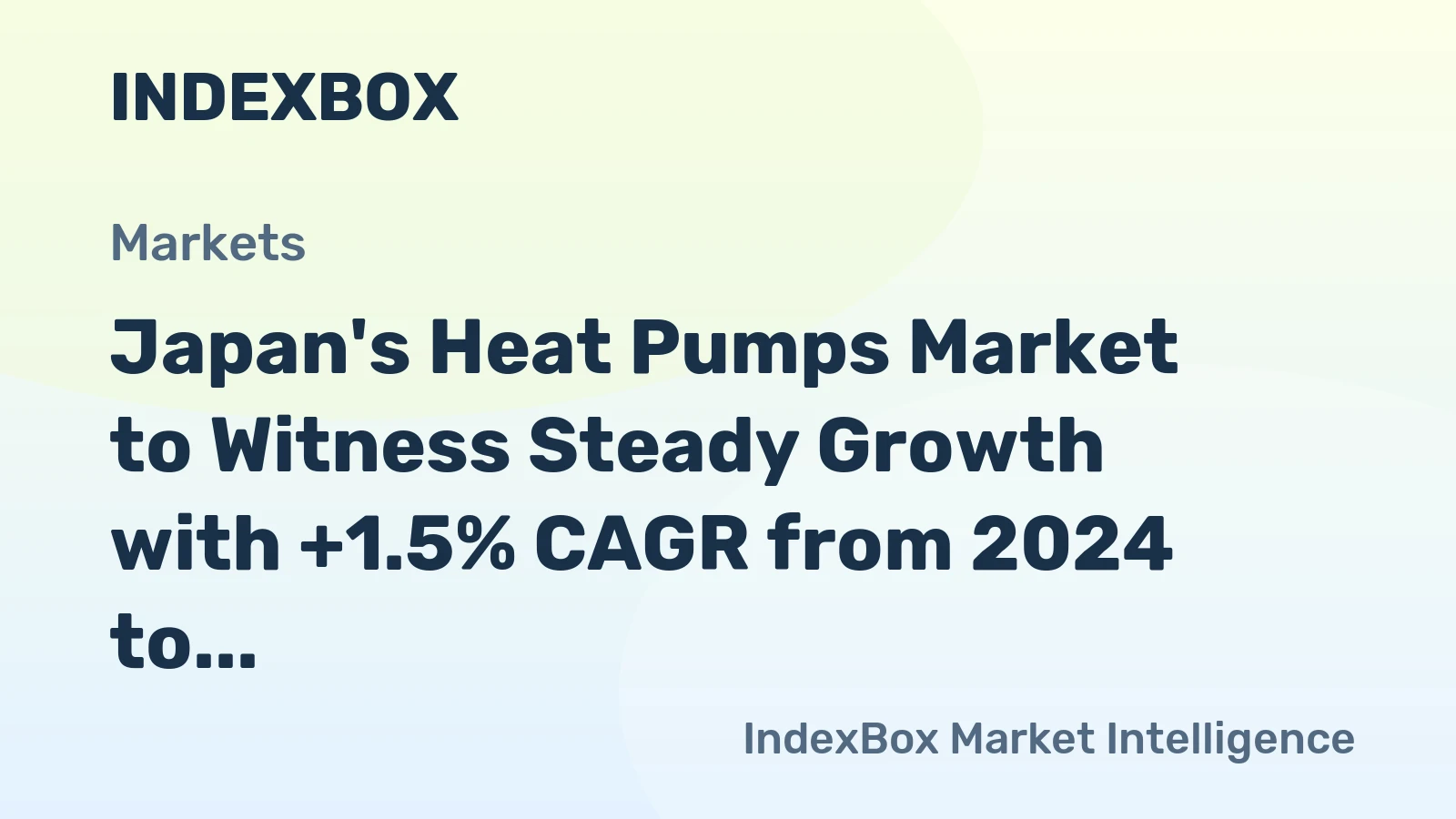 Japan's Heat Pumps Market to Witness Steady Growth with +1.5% CAGR from 2024 to 2035