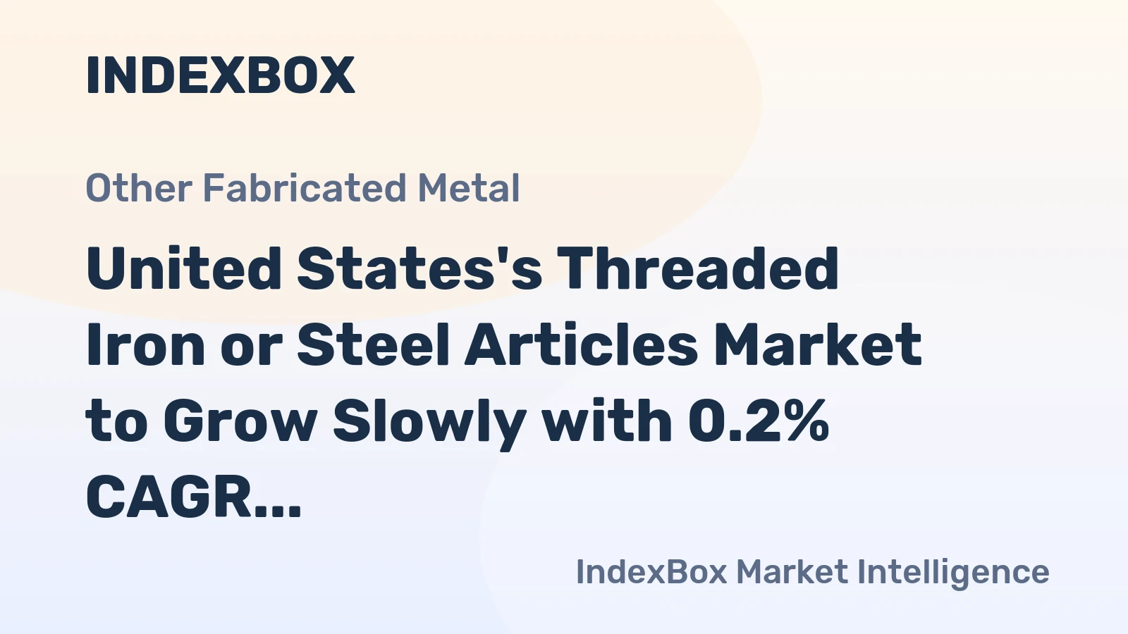 United States's Threaded Iron or Steel Articles Market to Grow Slowly with 0.2% CAGR in Volume and 0.9% CAGR in Value by 2035