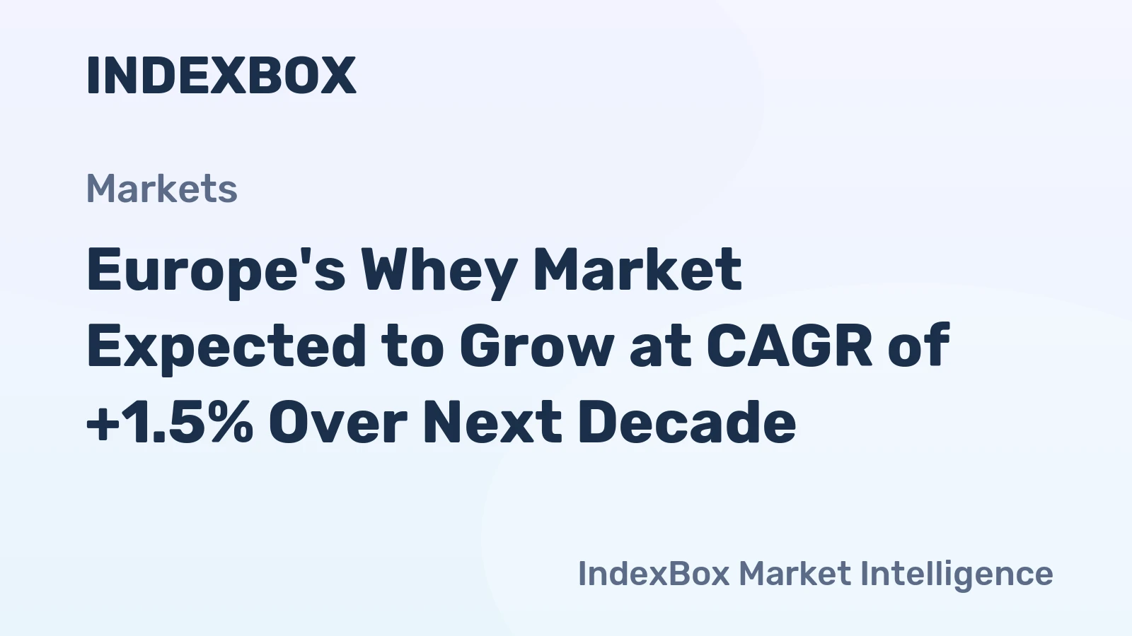 Europe's Whey Market Expected to Grow at CAGR of +1.5% Over Next Decade