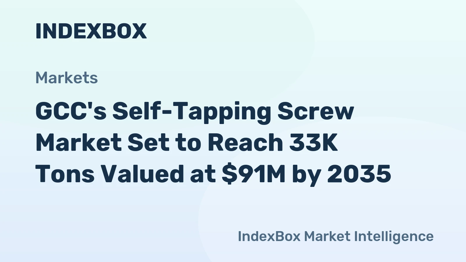 GCC's Self-Tapping Screw Market Set to Reach 33K Tons Valued at $91M by 2035