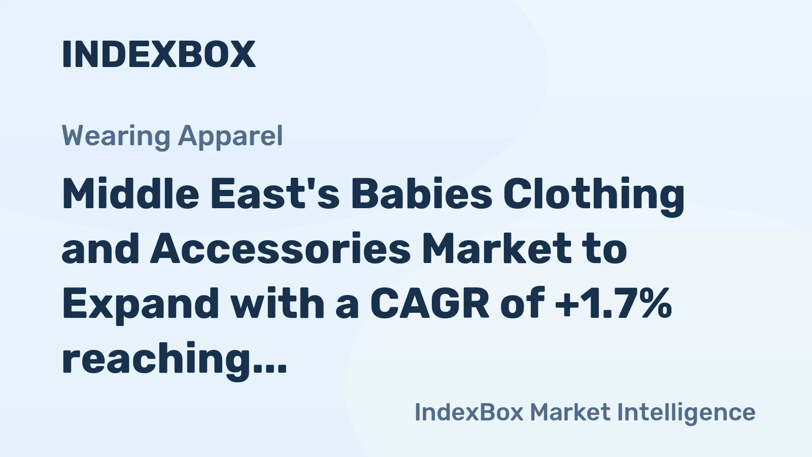 Middle East's Babies Clothing and Accessories Market to Expand with a CAGR of +1.7% reaching $1.9B by 2035