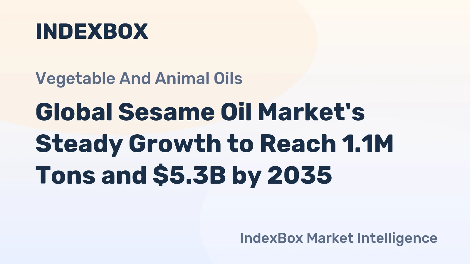 Global Sesame Oil Market's Steady Growth to Reach 1.1M Tons and $5.3B by 2035