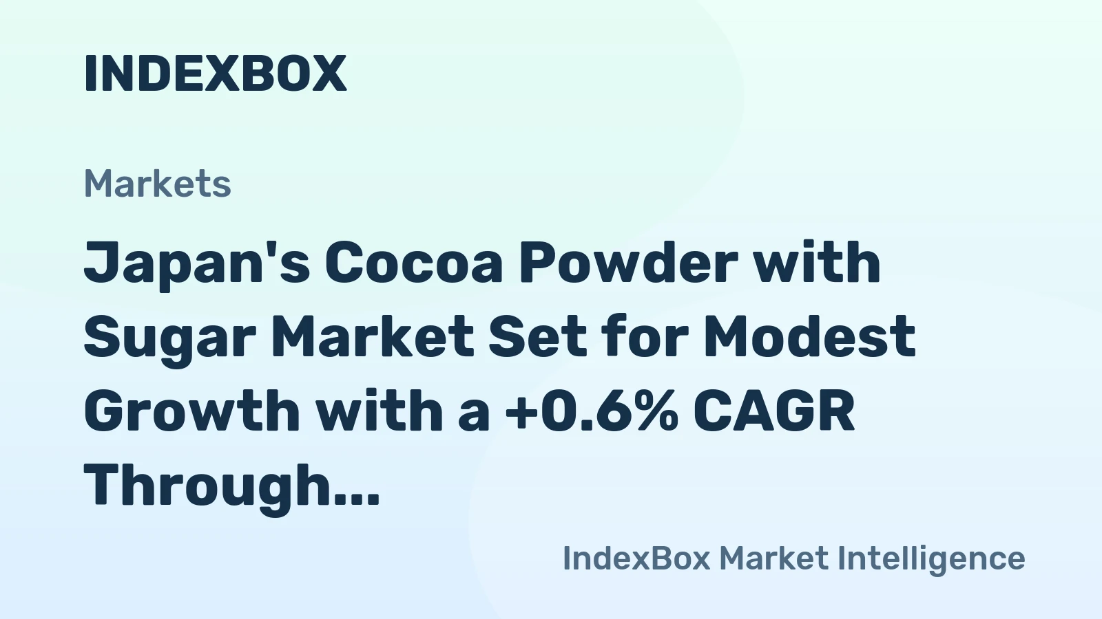 Japan's Cocoa Powder with Sugar Market Set for Modest Growth with a +0.6% CAGR Through 2035