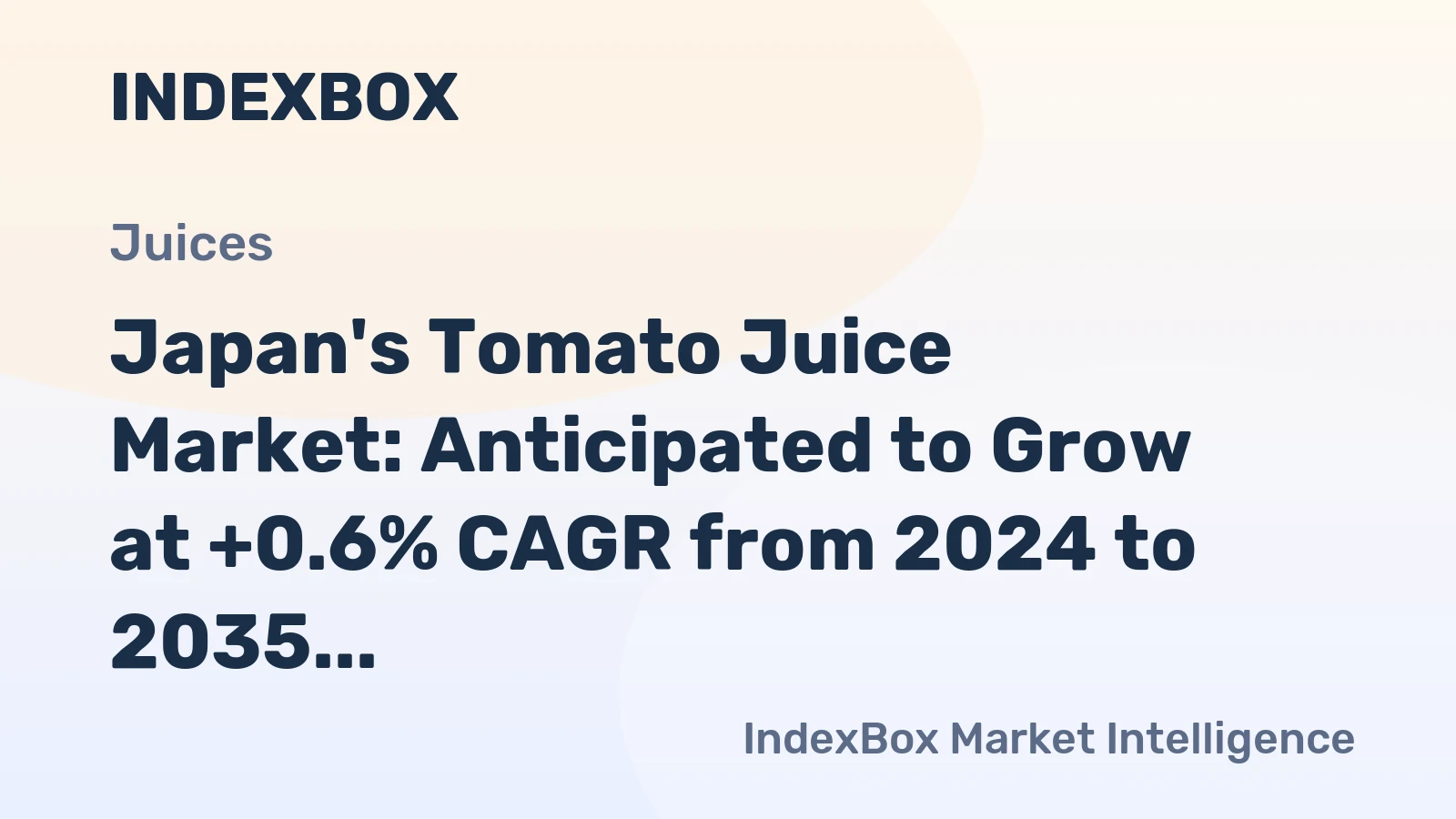 Japan's Tomato Juice Market: Anticipated to Grow at +0.6% CAGR from 2024 to 2035