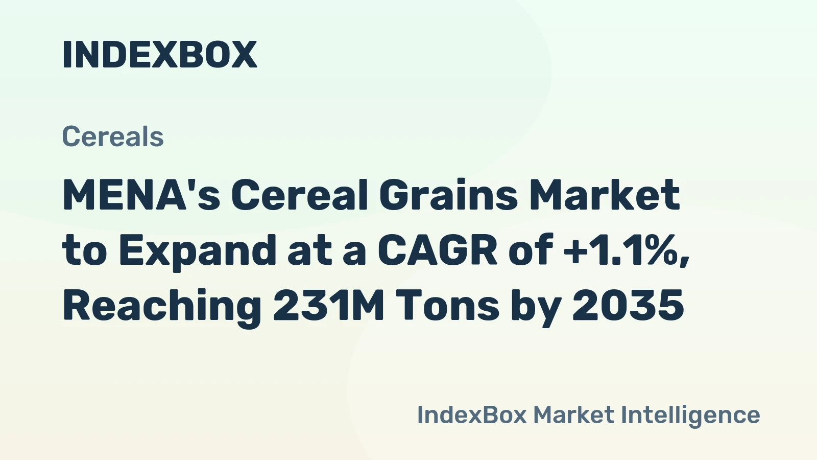 MENA's Cereal Grains Market to Expand at a CAGR of +1.1%, Reaching 231M Tons by 2035