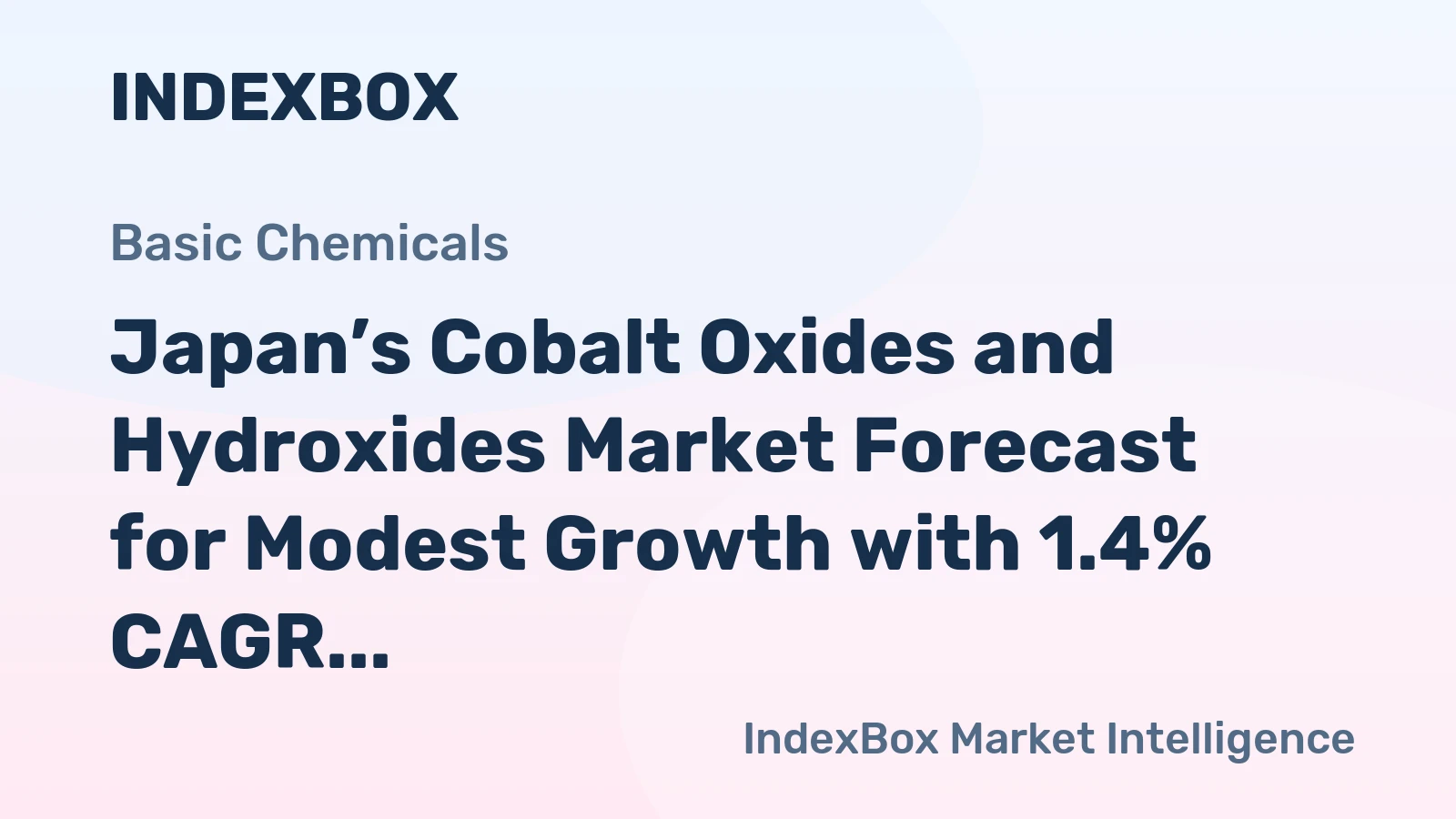 Japan’s Cobalt Oxides and Hydroxides Market Forecast for Modest Growth with 1.4% CAGR