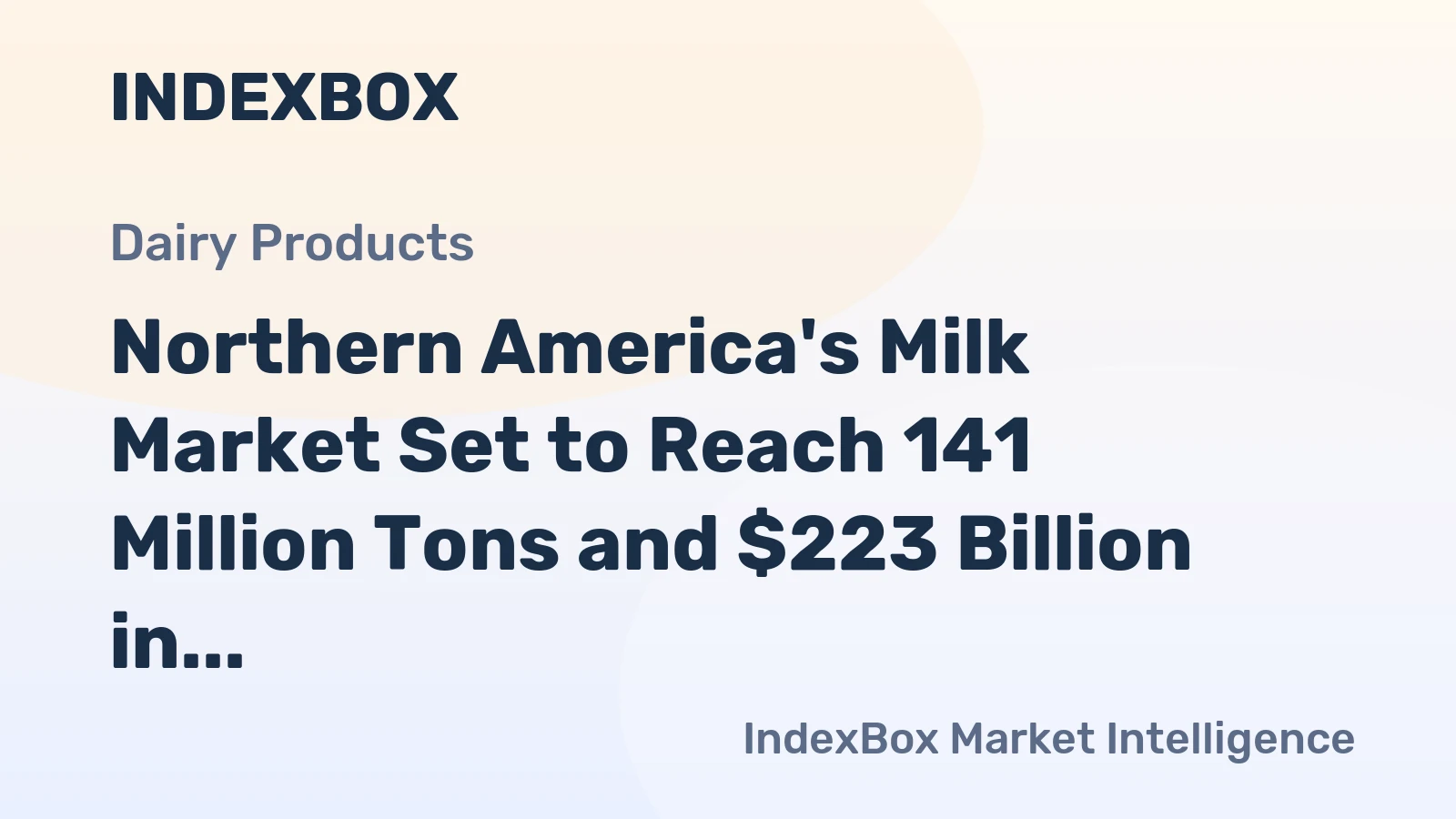 Northern America's Milk Market Set to Reach 141 Million Tons and $223 Billion in Value