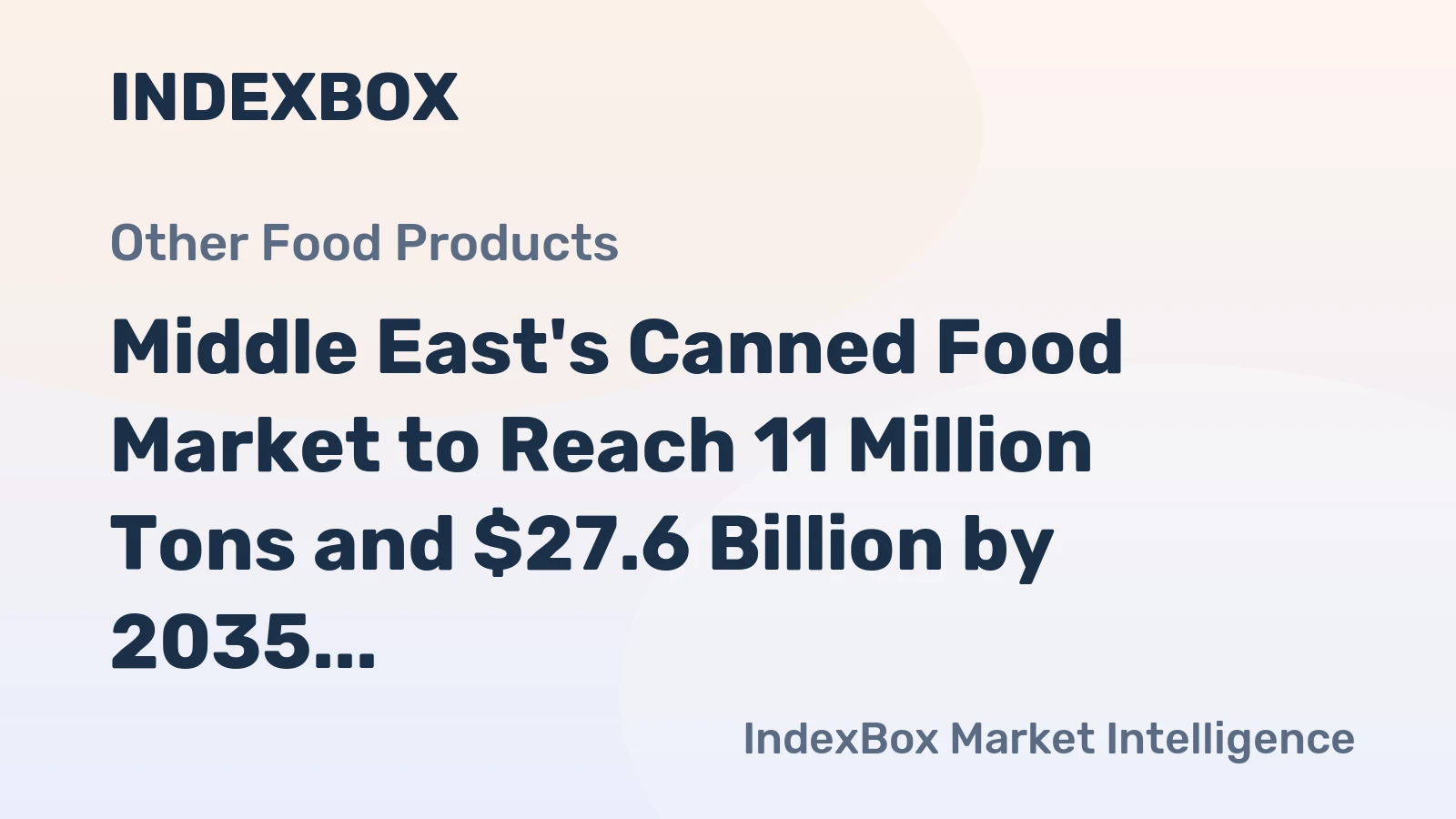 Middle East's Canned Food Market to Reach 11 Million Tons and $27.6 Billion by 2035