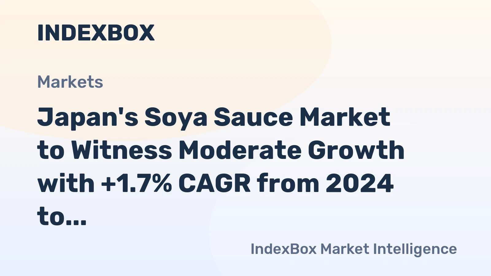 Japan's Soya Sauce Market to Witness Moderate Growth with +1.7% CAGR from 2024 to 2035, Reaching 67K Tons