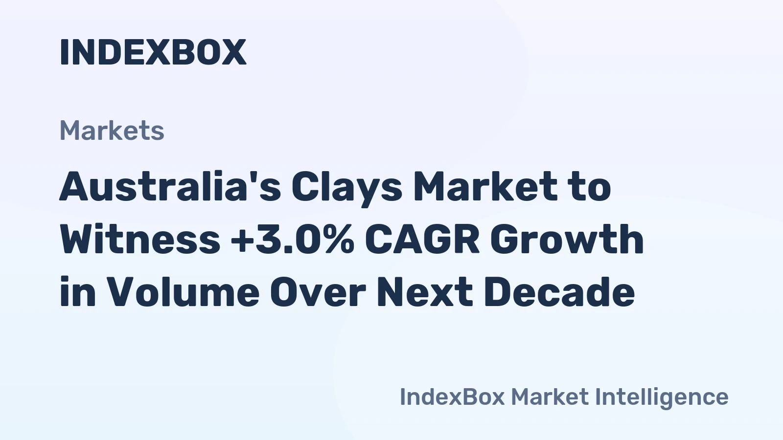 Australia's Clays Market to Witness +3.0% CAGR Growth in Volume Over Next Decade