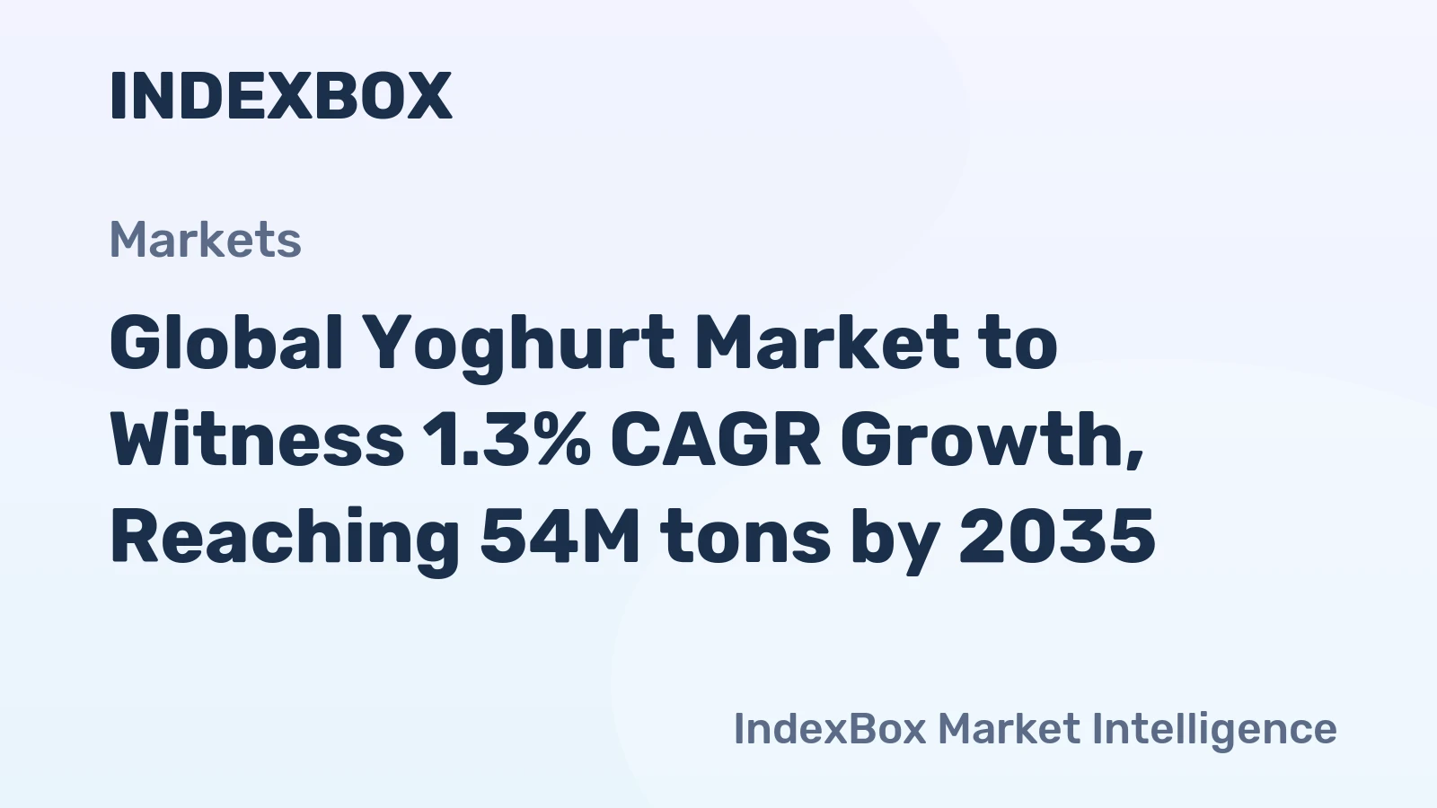 Global Yoghurt Market to Witness 1.3% CAGR Growth, Reaching 54M tons by 2035