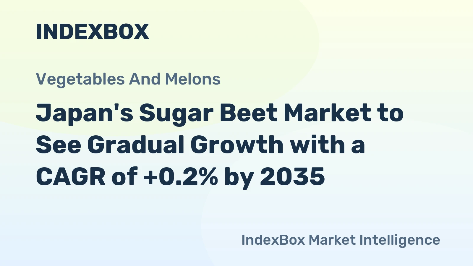 Japan's Sugar Beet Market to See Gradual Growth with a CAGR of +0.2% by 2035