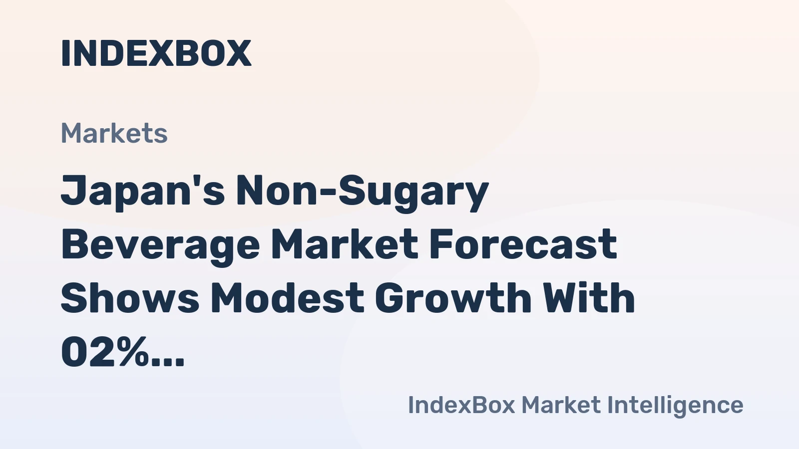 Japan's Non-Sugary Beverage Market Forecast Shows Modest Growth With 02% Volume CAGR