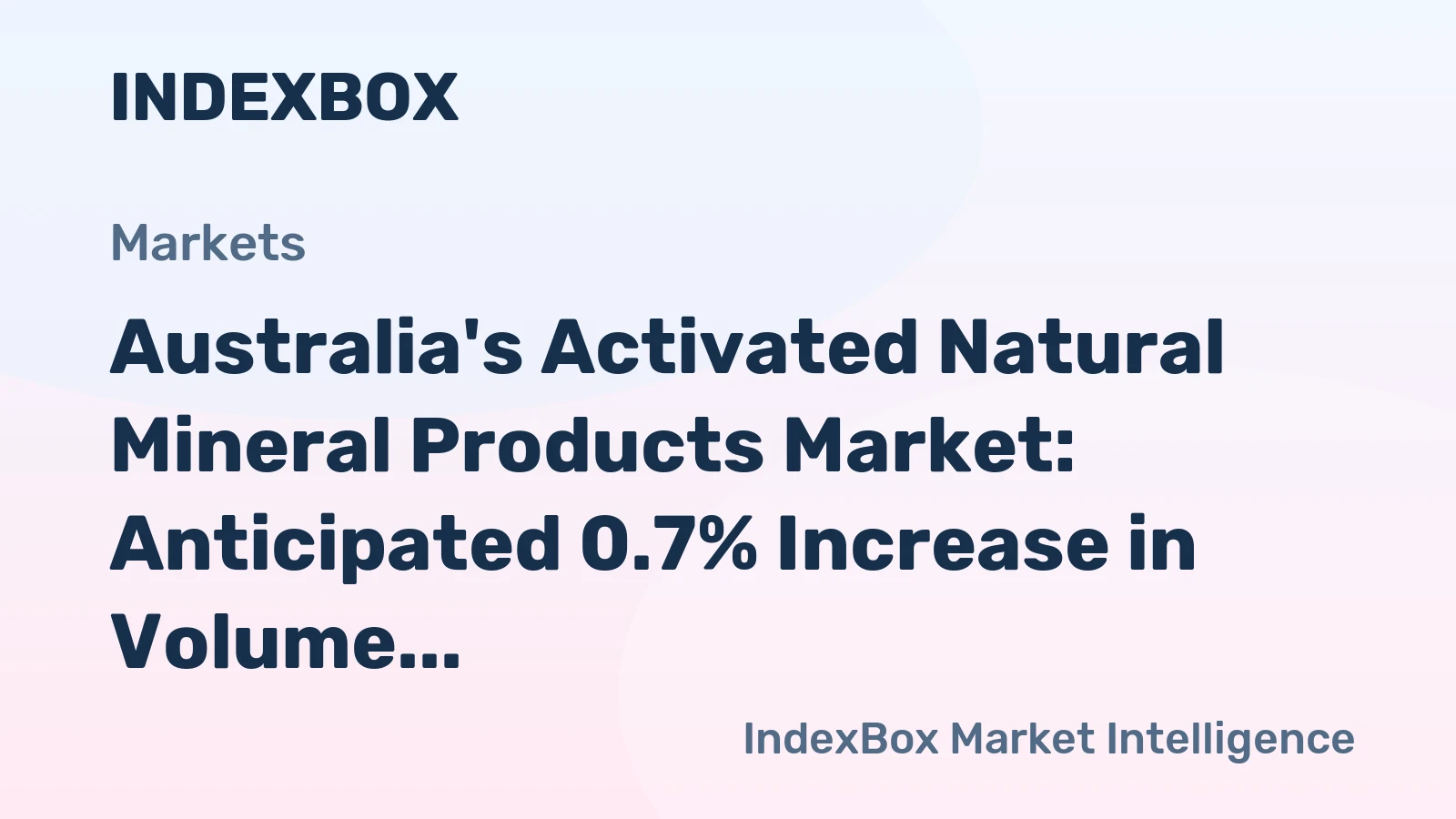 Australia's Activated Natural Mineral Products Market: Anticipated 0.7% Increase in Volume and Value by 2035