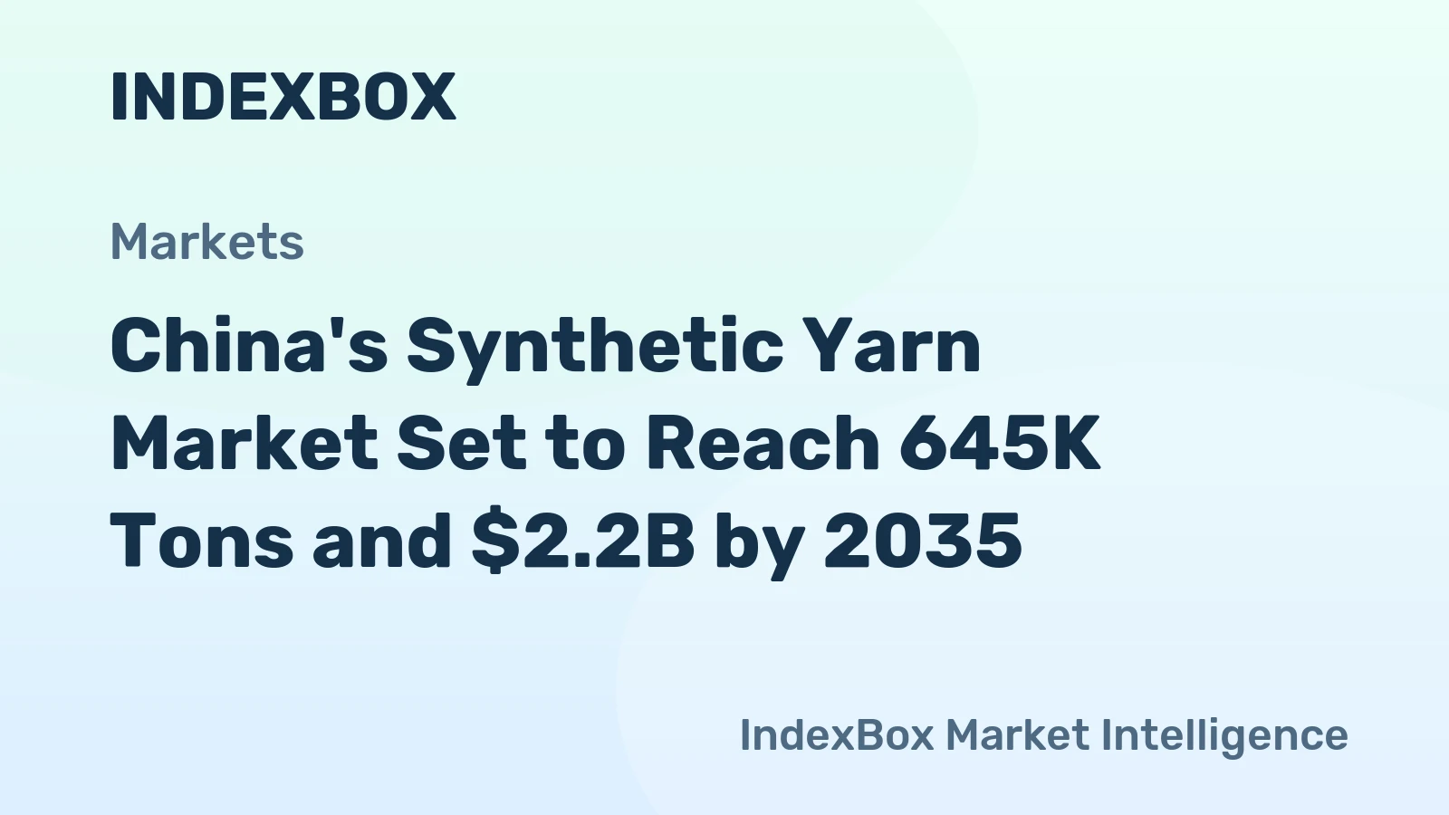China's Synthetic Yarn Market Set to Reach 645K Tons and $2.2B by 2035