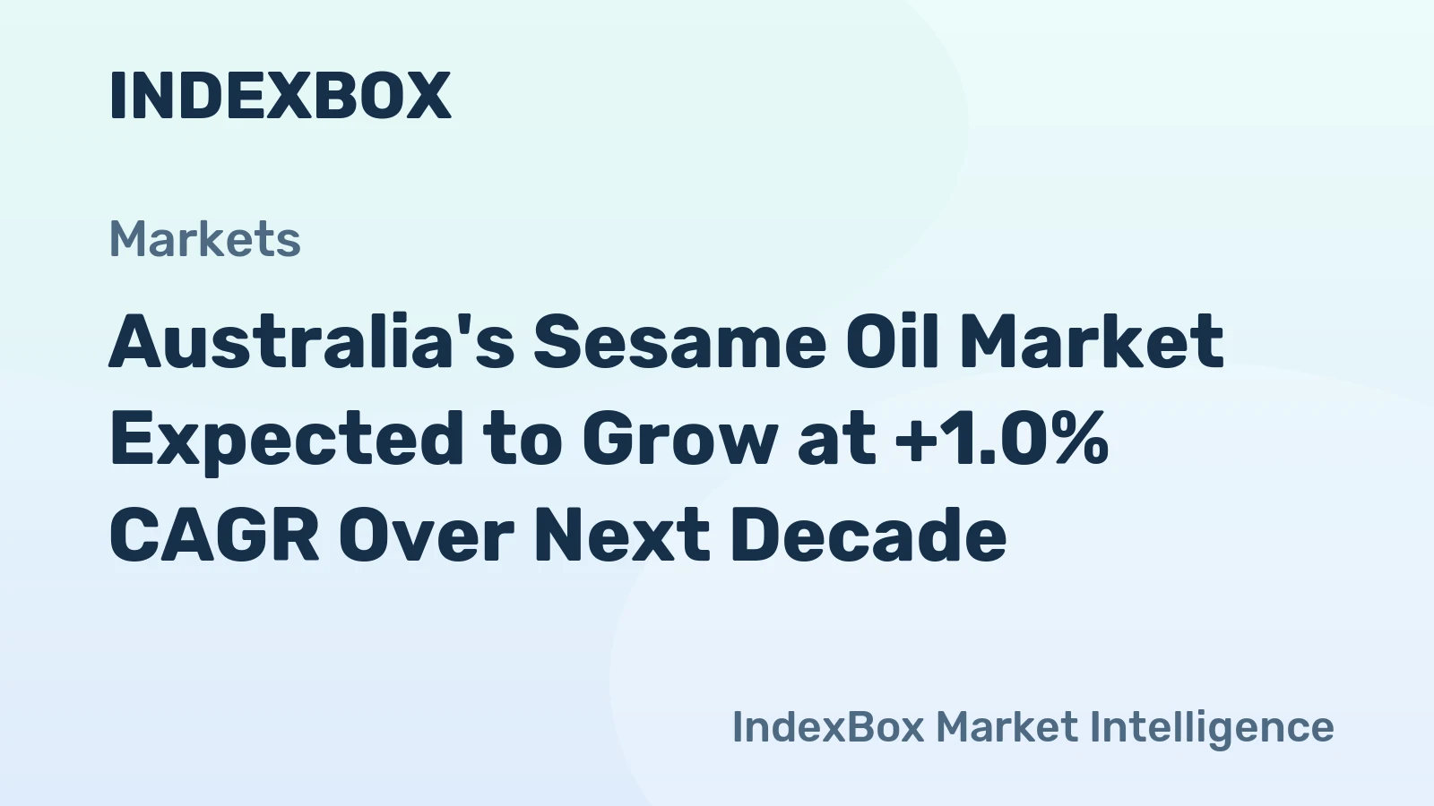 Australia's Sesame Oil Market Expected to Grow at +1.0% CAGR Over Next Decade