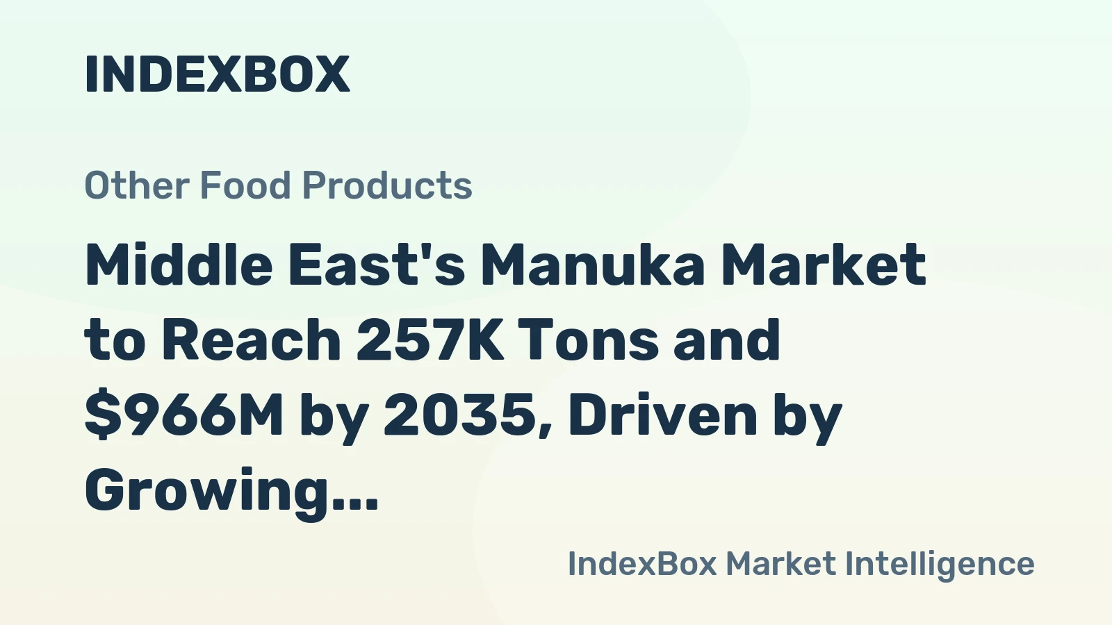 Middle East's Manuka Market to Reach 257K Tons and $966M by 2035, Driven by Growing Demand