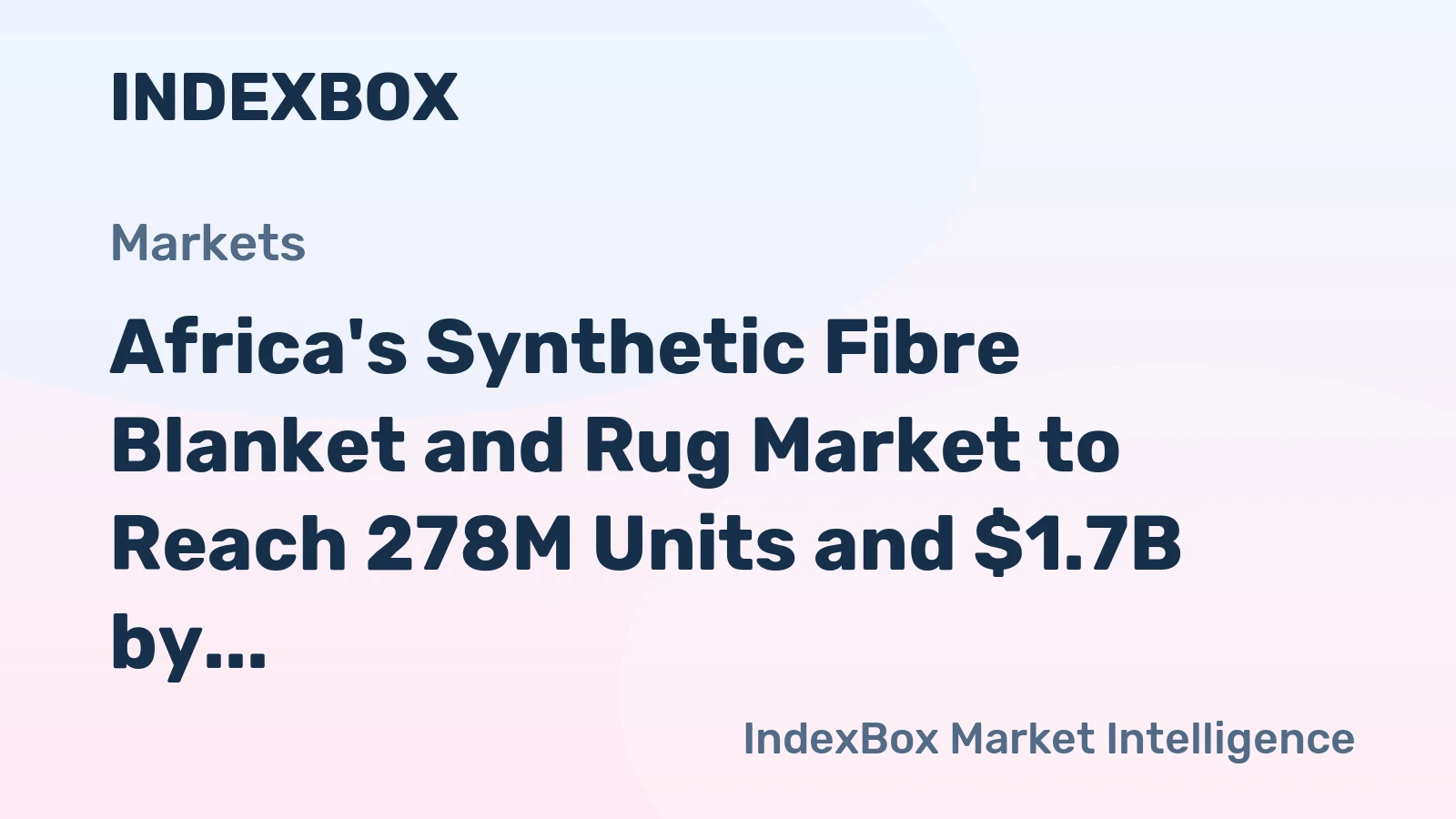 Africa's Synthetic Fibre Blanket and Rug Market to Reach 278M Units and $1.7B by 2035