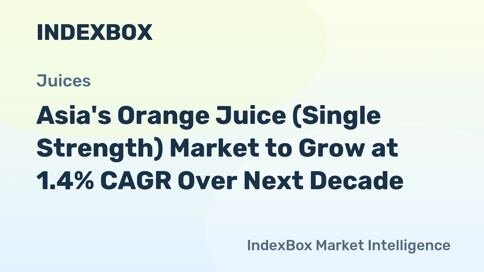 Asia's Orange Juice (Single Strength) Market to Grow at 1.4% CAGR Over Next Decade