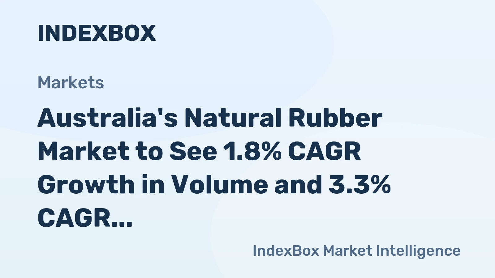 Australia's Natural Rubber Market to See 1.8% CAGR Growth in Volume and 3.3% CAGR Growth in Value by 2035