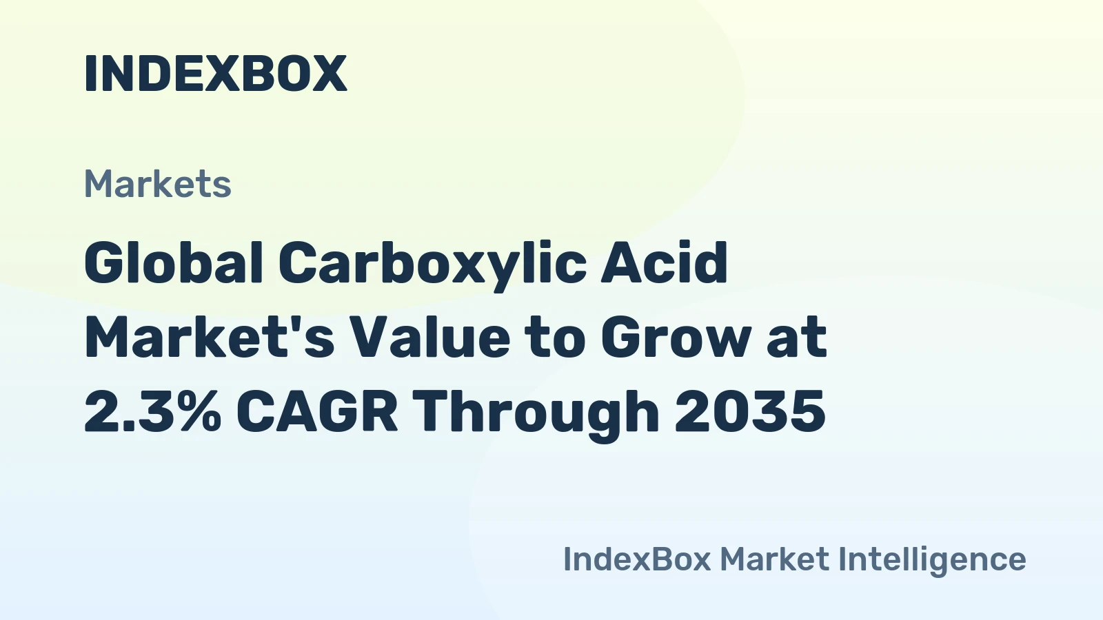 Global Carboxylic Acid Market's Value to Grow at 2.3% CAGR Through 2035