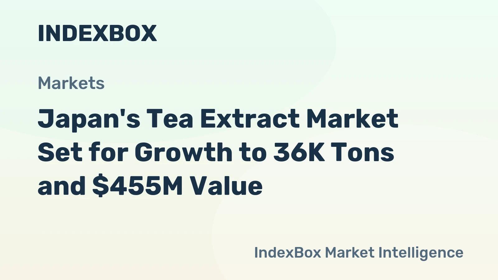 Japan's Tea Extract Market Set for Growth to 36K Tons and $455M Value