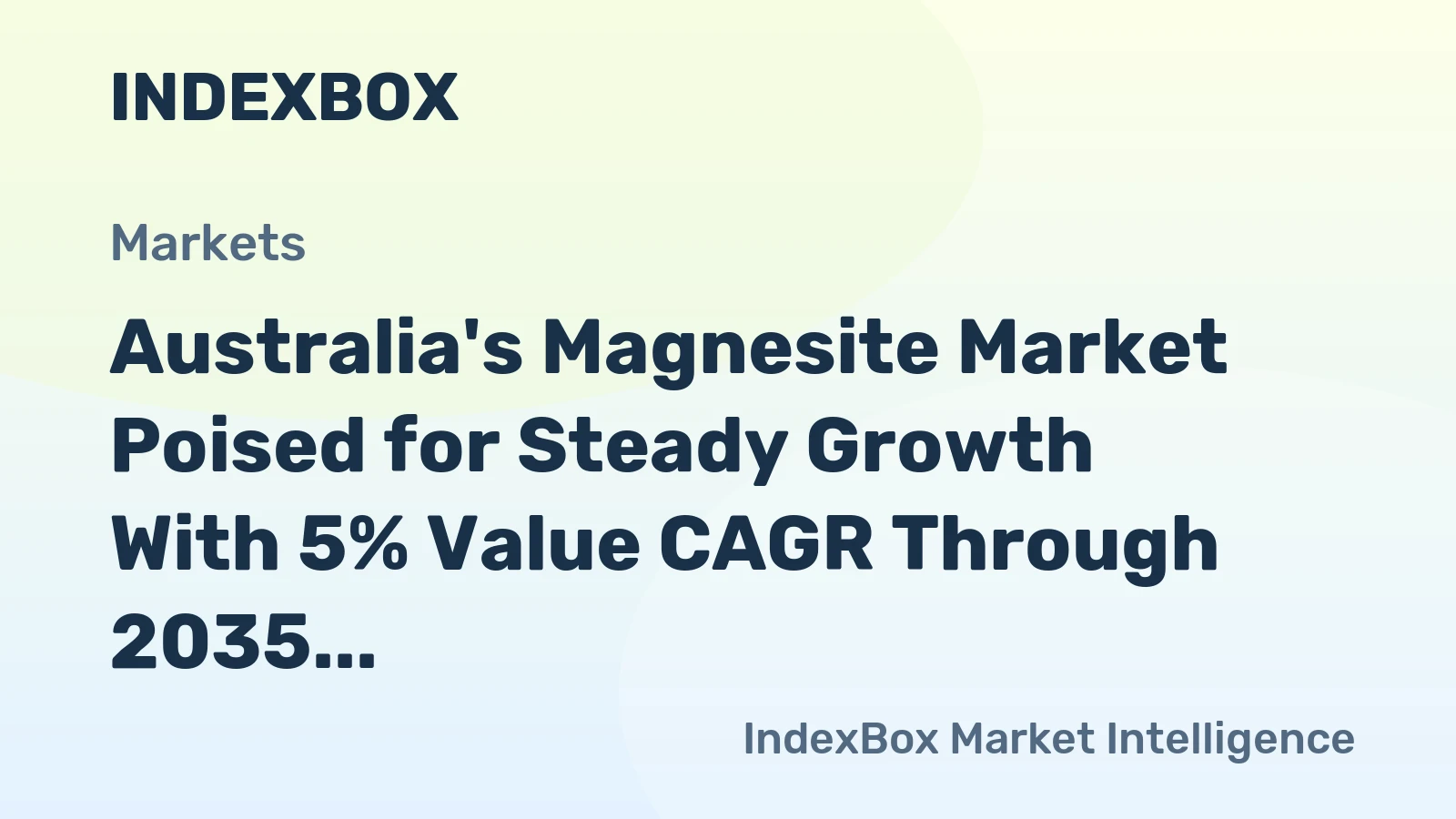 Australia's Magnesite Market Poised for Steady Growth With 5% Value CAGR Through 2035