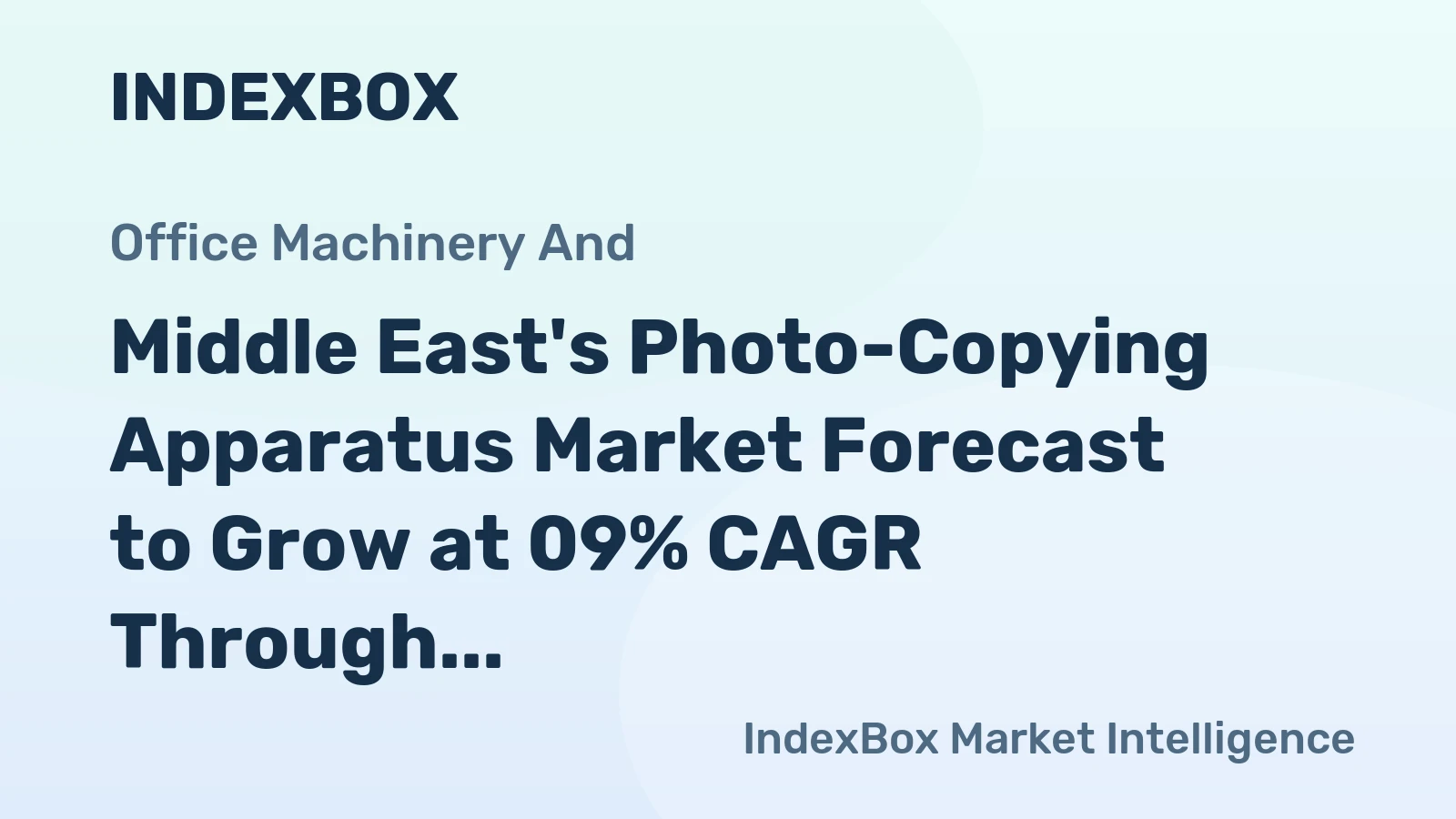 Middle East's Photo-Copying Apparatus Market Forecast to Grow at 09% CAGR Through 2035
