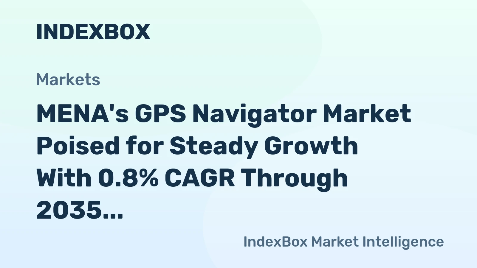 MENA's GPS Navigator Market Poised for Steady Growth With 0.8% CAGR Through 2035