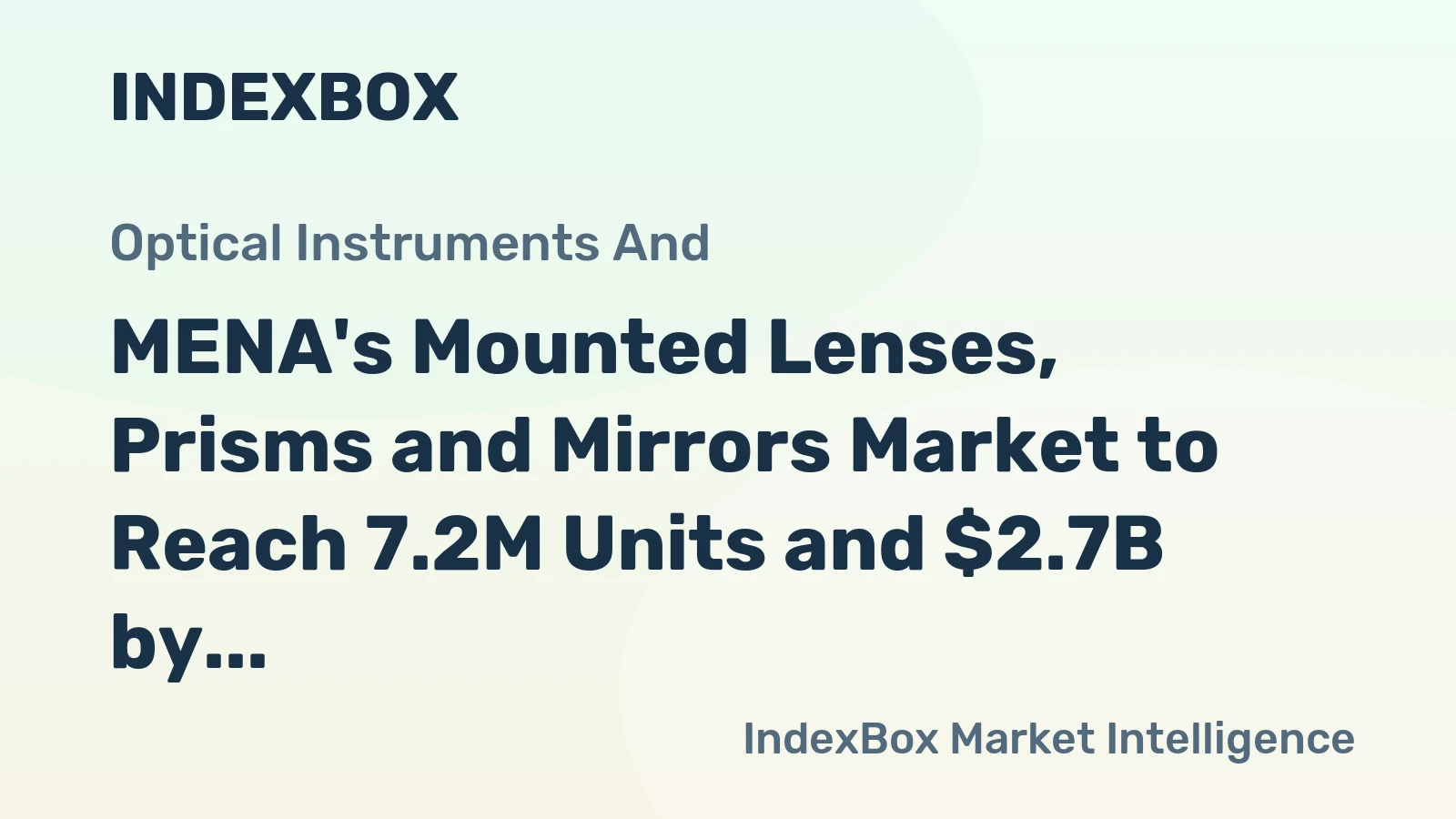 MENA's Mounted Lenses, Prisms and Mirrors Market to Reach 7.2M Units and $2.7B by 2035