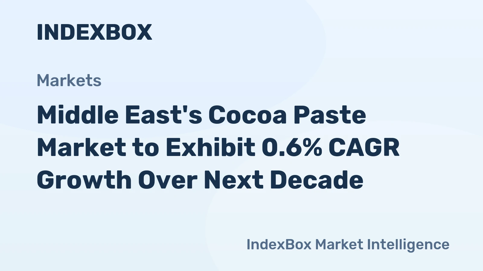 Middle East's Cocoa Paste Market to Exhibit 0.6% CAGR Growth Over Next Decade