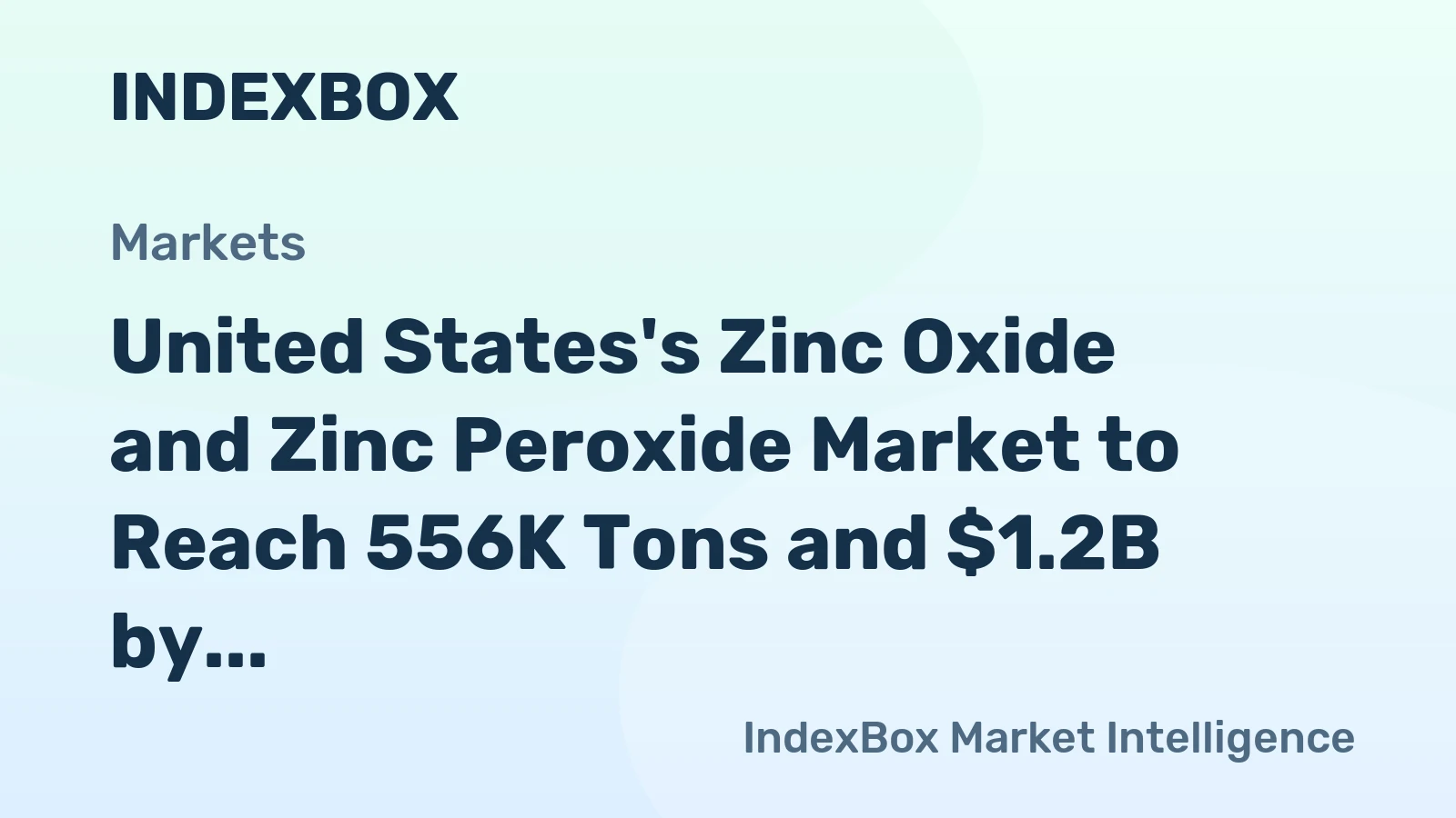 United States's Zinc Oxide and Zinc Peroxide Market to Reach 556K Tons and $1.2B by 2035