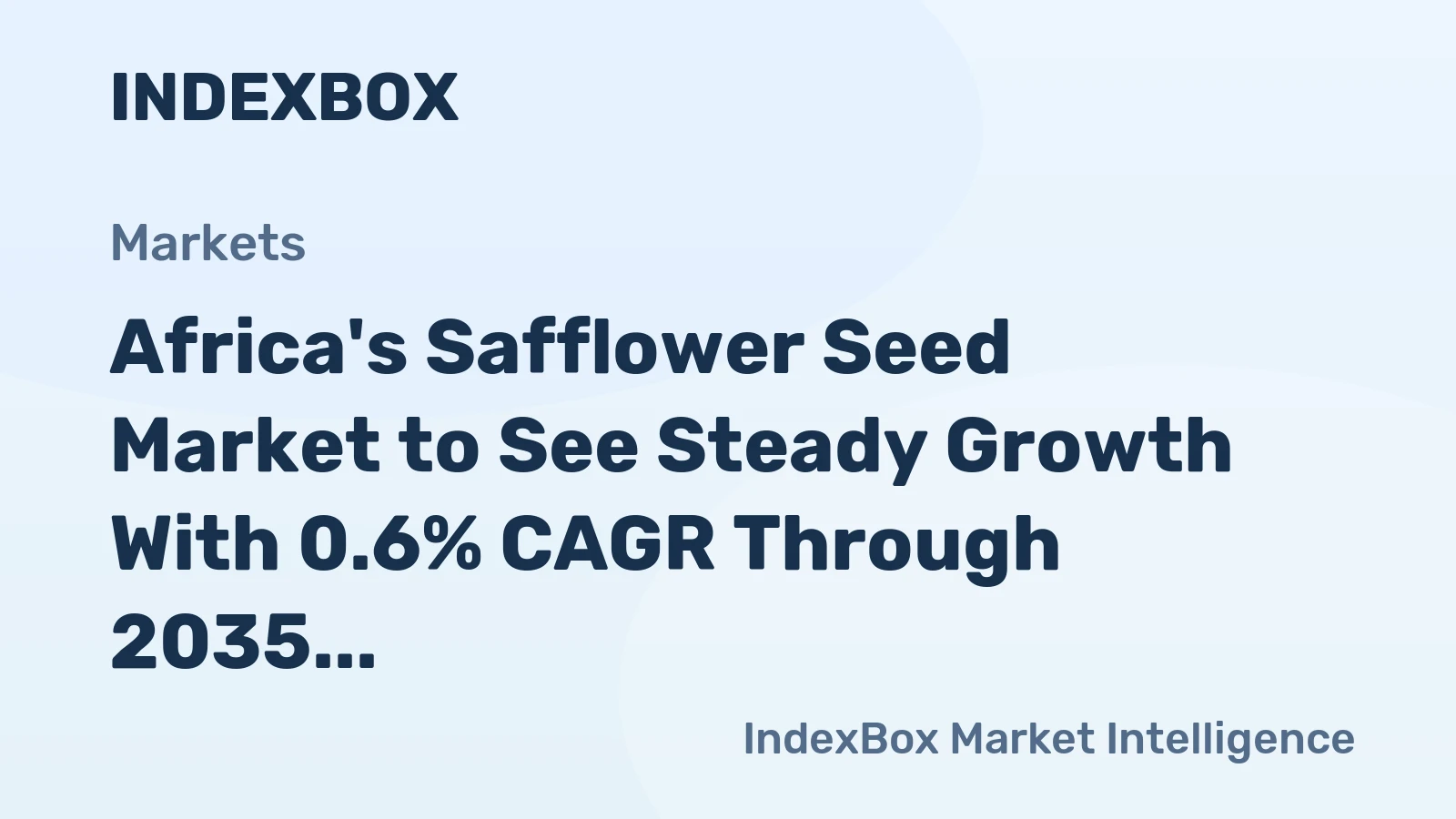 Africa's Safflower Seed Market to See Steady Growth With 0.6% CAGR Through 2035