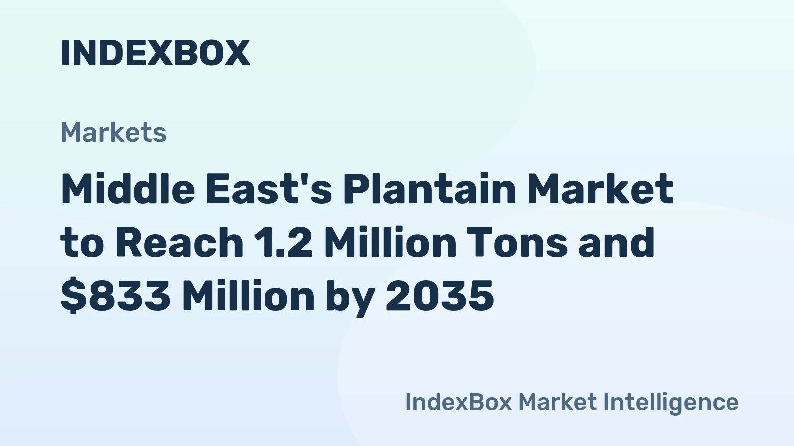 Middle East's Plantain Market to Reach 1.2 Million Tons and $833 Million by 2035