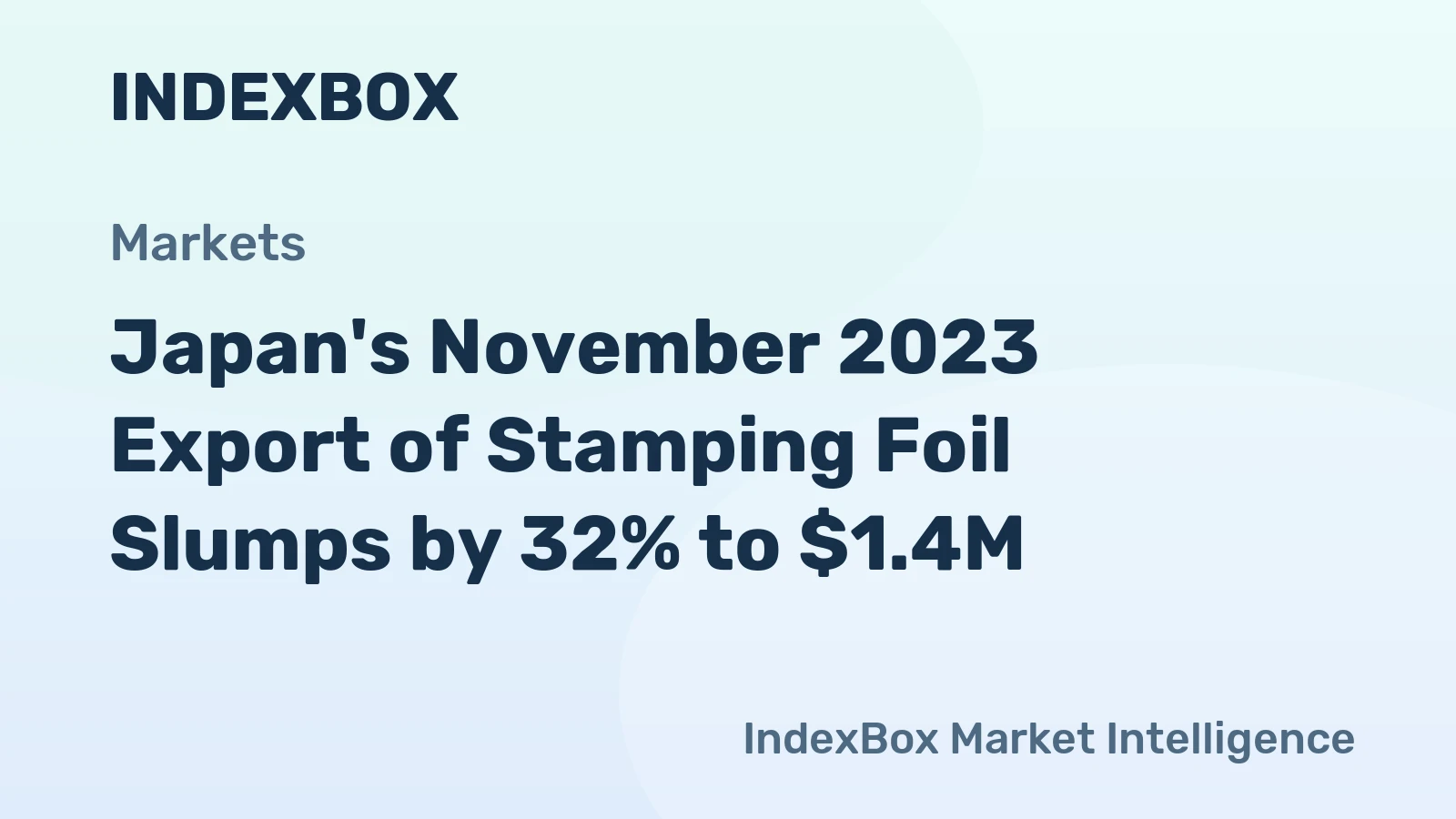 Japan's November 2023 Export of Stamping Foil Slumps by 32% to $1.4M