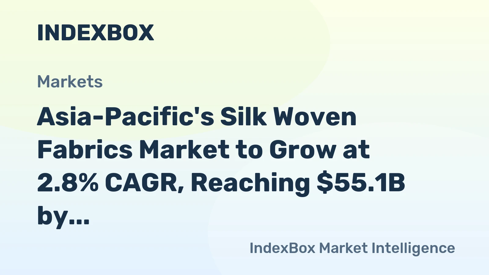 Asia-Pacific's Silk Woven Fabrics Market to Grow at 2.8% CAGR, Reaching $55.1B by 2035