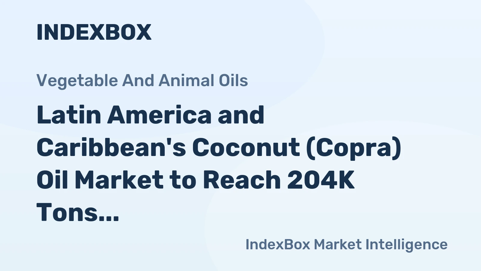 Latin America and Caribbean's Coconut (Copra) Oil Market to Reach 204K Tons and $340M by 2035