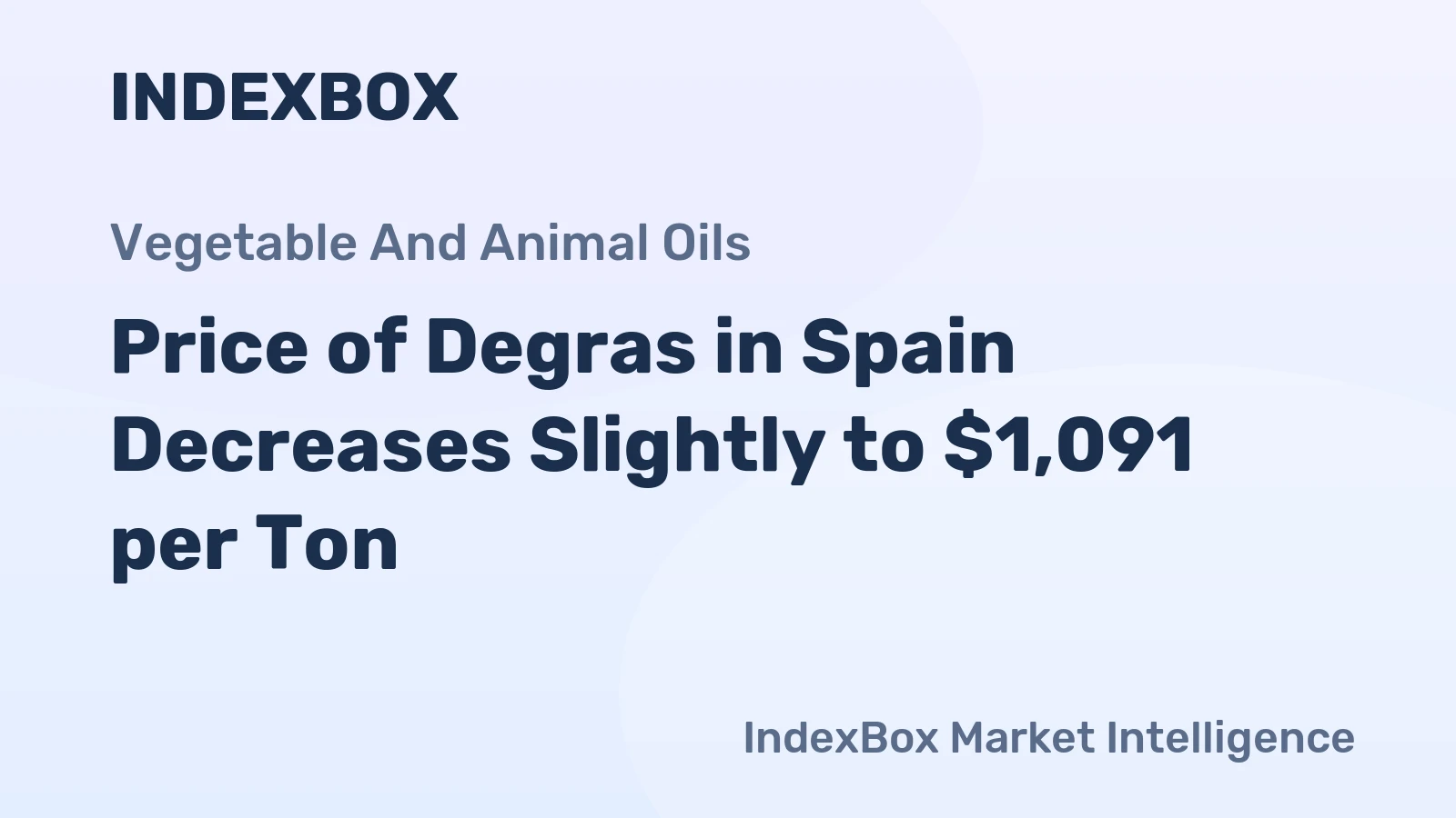 Price of Degras in Spain Decreases Slightly to $1,091 per Ton