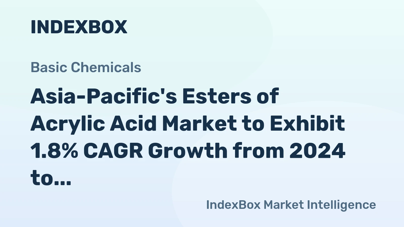 Asia-Pacific's Esters of Acrylic Acid Market to Exhibit 1.8% CAGR Growth from 2024 to 2035