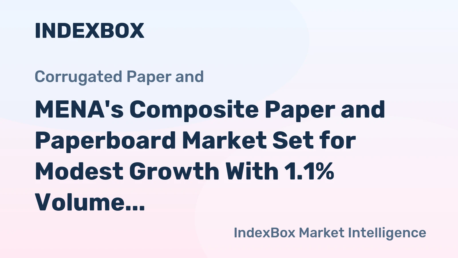 MENA's Composite Paper and Paperboard Market Set for Modest Growth With 1.1% Volume CAGR Through 2035