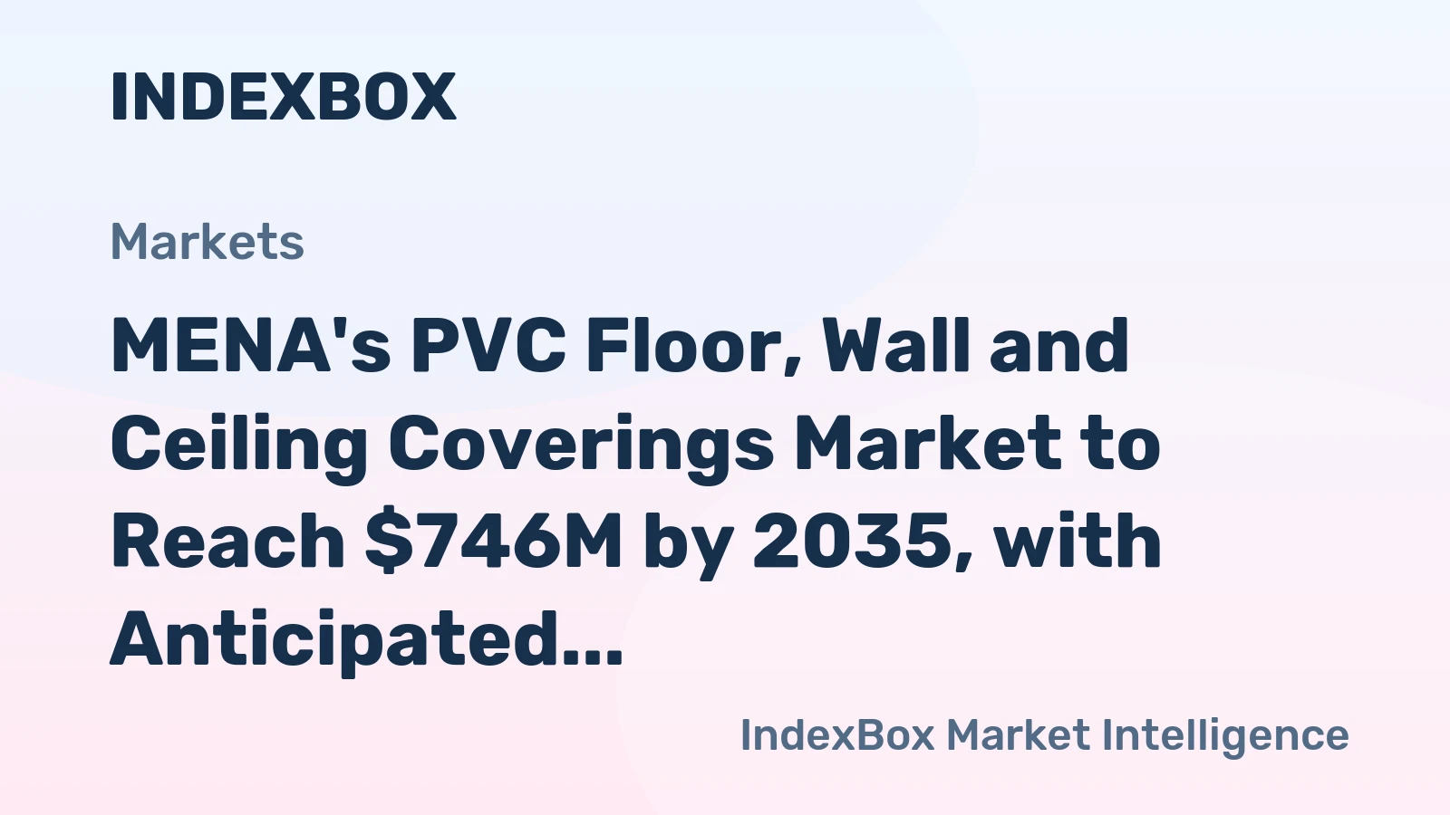 MENA's PVC Floor, Wall and Ceiling Coverings Market to Reach $746M by 2035, with Anticipated CAGR of +3.3%