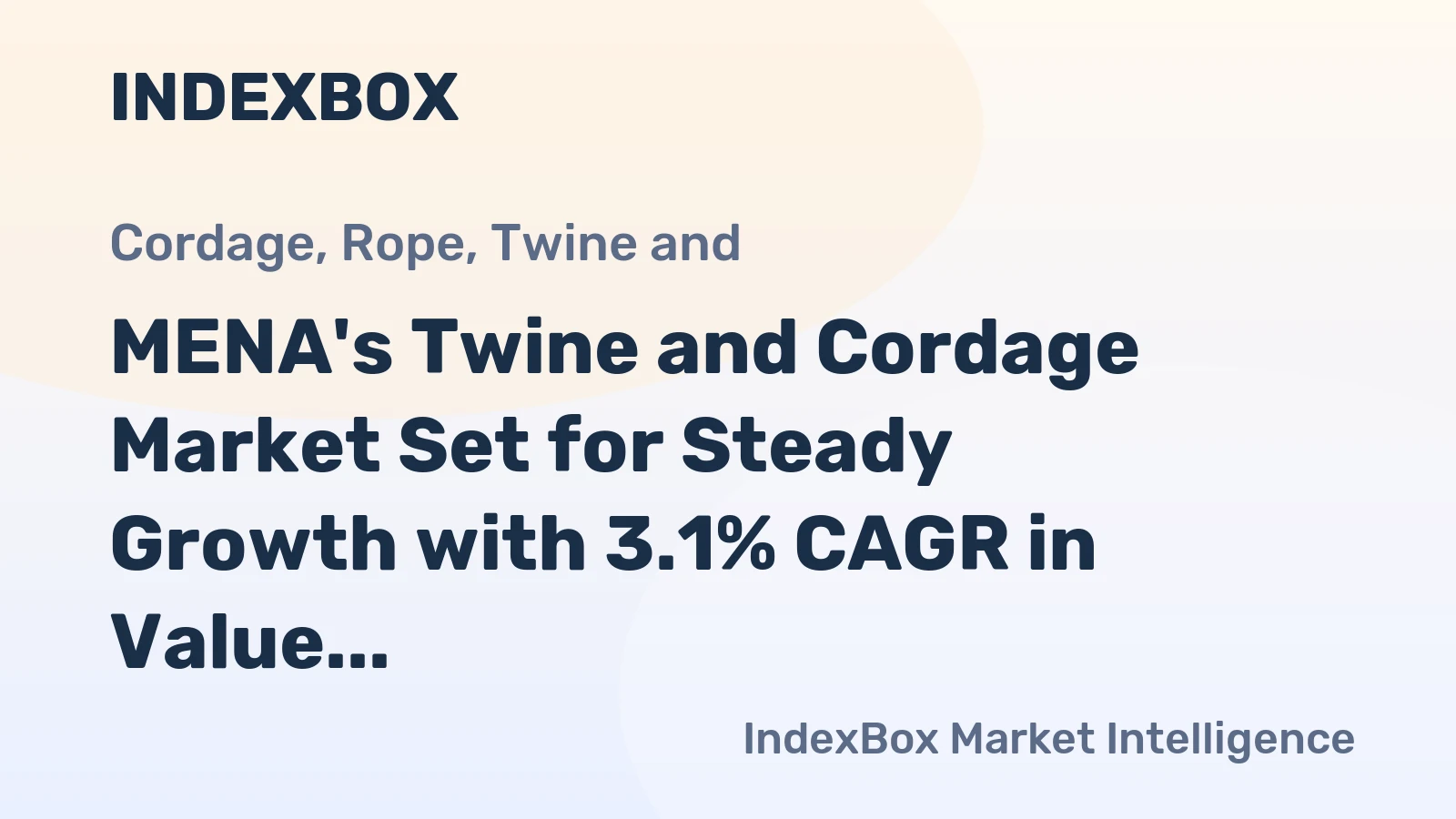 MENA's Twine and Cordage Market Set for Steady Growth with 3.1% CAGR in Value