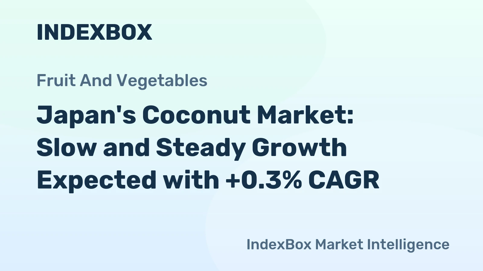 Japan's Coconut Market: Slow and Steady Growth Expected with +0.3% CAGR