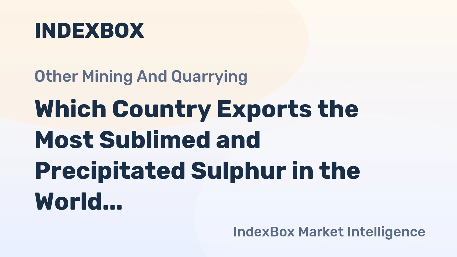 Which Country Exports the Most Sublimed and Precipitated Sulphur in the World?