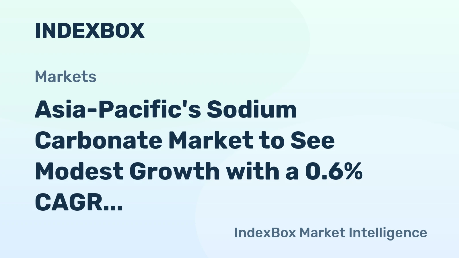 Asia-Pacific's Sodium Carbonate Market to See Modest Growth with a 0.6% CAGR Through 2035