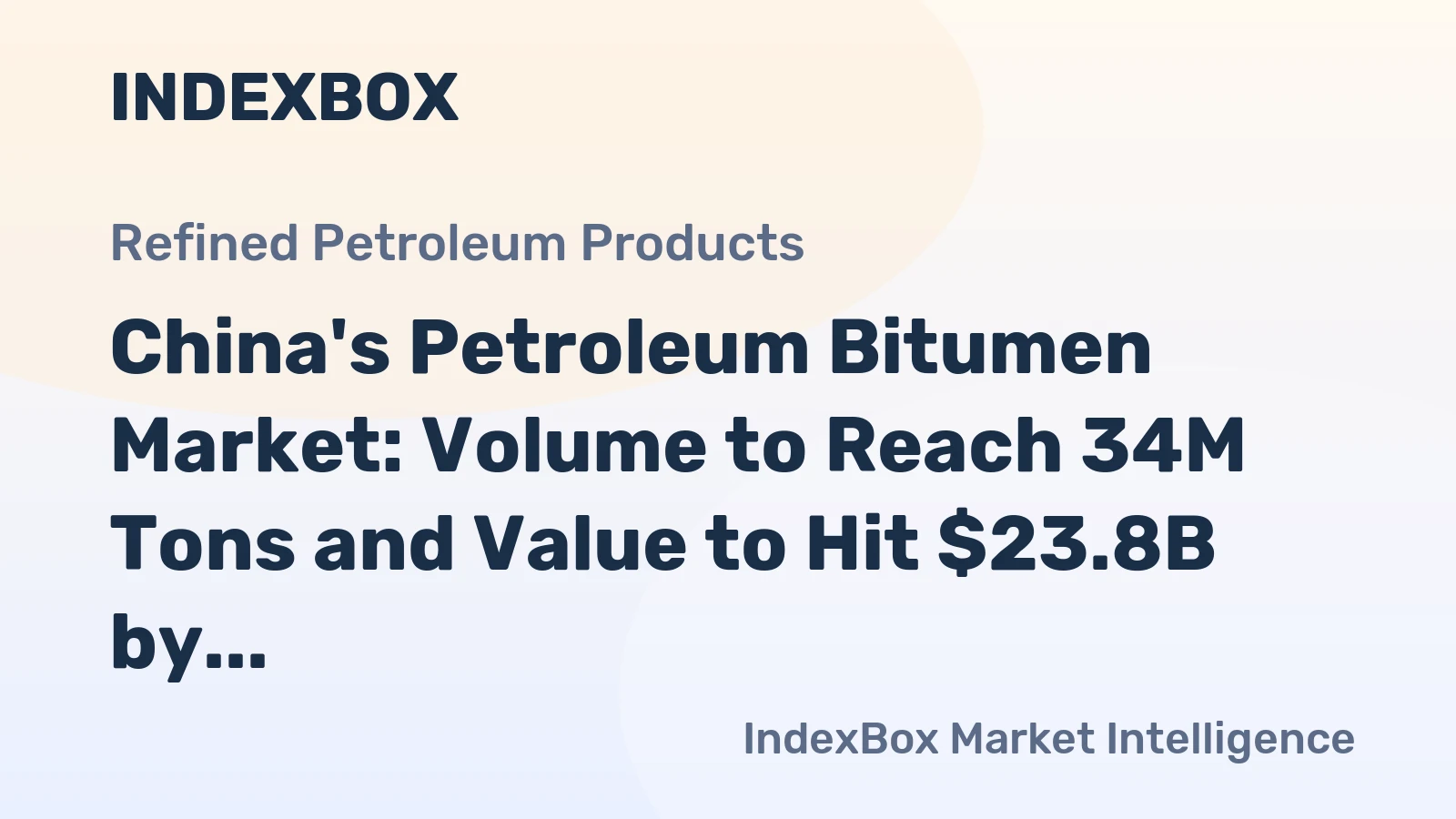 China's Petroleum Bitumen Market: Volume to Reach 34M Tons and Value to Hit $23.8B by 2035